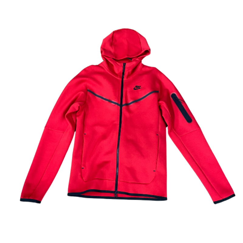 Used Nike Tech Fleece Jacket Red/Black Hoodie S – Crep Shop